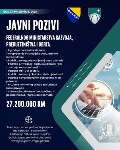 Javni pozivi FMRPO otvoreni do 5. juna | Općina Stari Grad Sarajevo